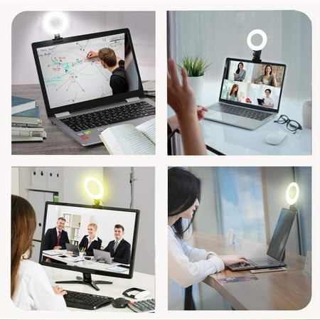 Video Conference Lighting Kit 3200k-6500K Dimmable Led Ring Lights Clip ...