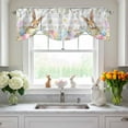 Easter Rabbit Tie Up Valances Curtain, Spring Floral Colored Eggs Light ...