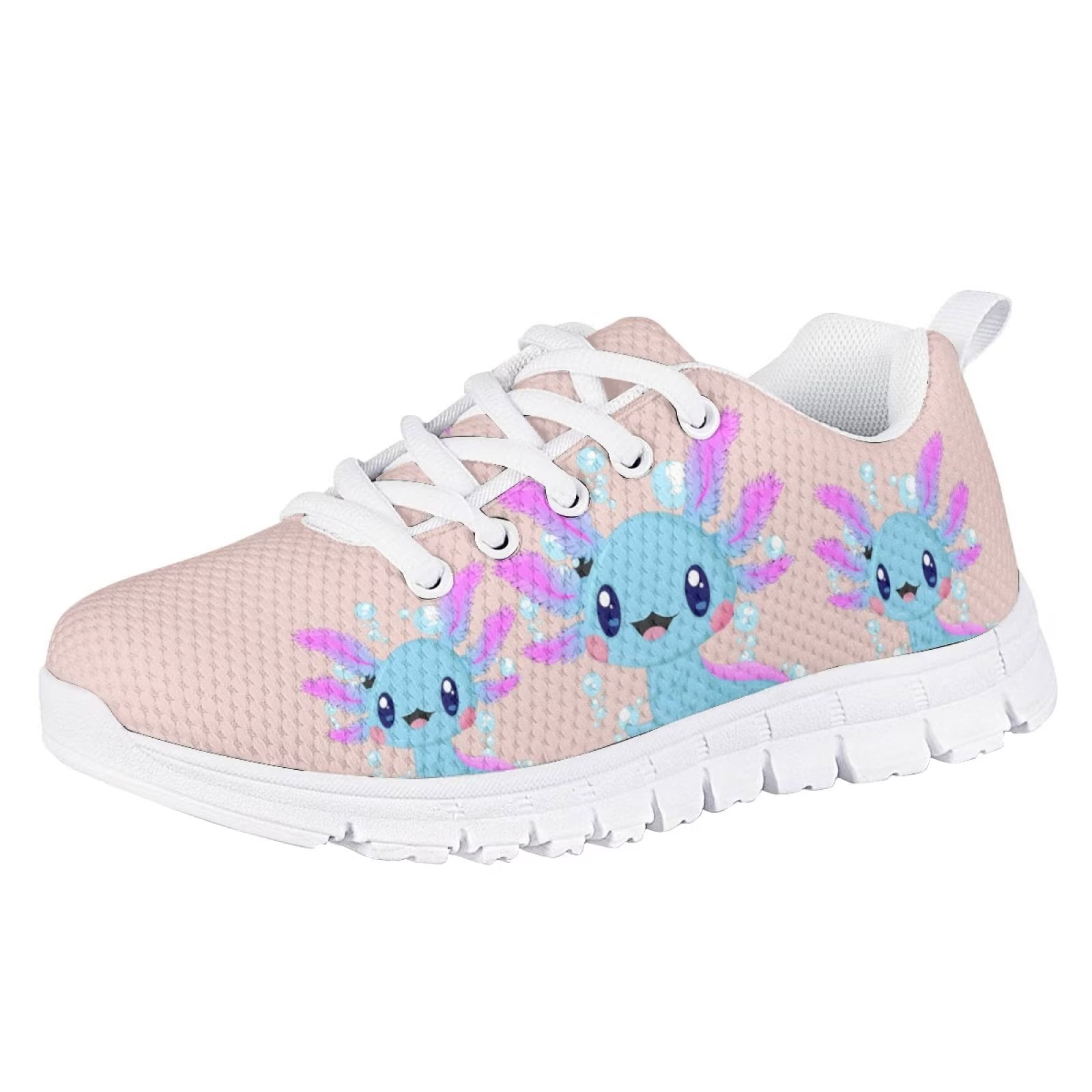 Pzuqiu Cartoon Axolotls Girls Shoes Cute Tennis Shoes for Kids Size 13 ...