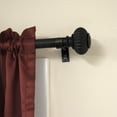 Better Homes & Gardens 1" Black Ribbed Knob Drapery Rod, Telescopes 120 ...