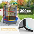 Gymax 55'' Kids Exercise Trampoline with Enclosed Safety Net, Colorful ...