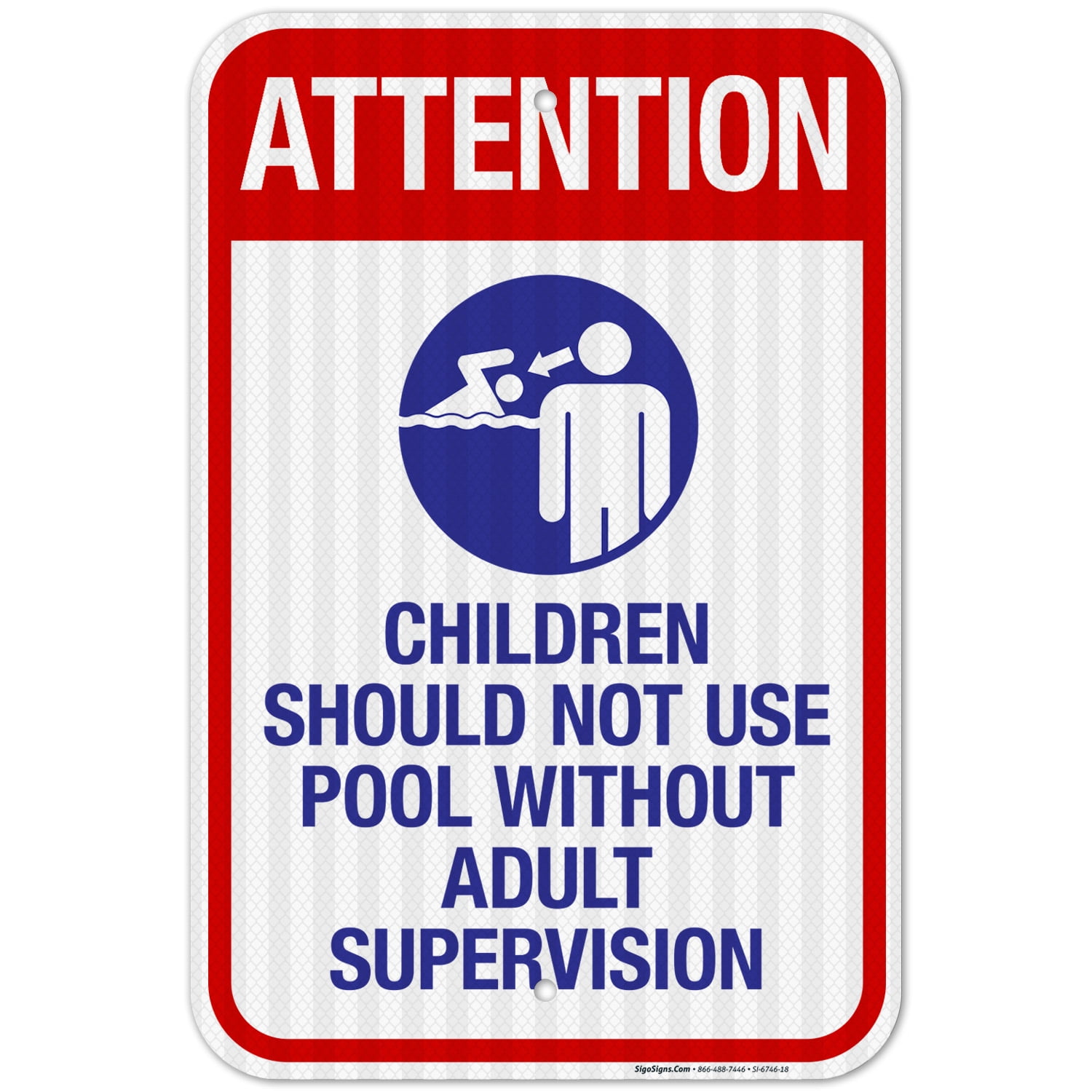 Attention Children Should Not Use Pool Without Adult Supervision Sign ...