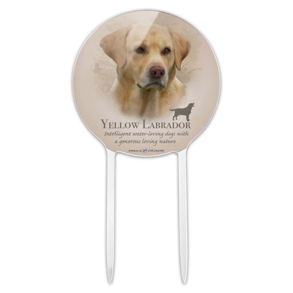 Acrylic Yellow Labrador Retriever Dog Breed Cake Topper Party ...