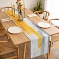 Abstract Graffiti Table Runner 13x90 inch Yellow Grey Oil Painting ...