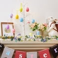 70.87in Easter Egg Garland with Artificial Greenery –Spring Wicker Vine with Colorful Eggs and ...