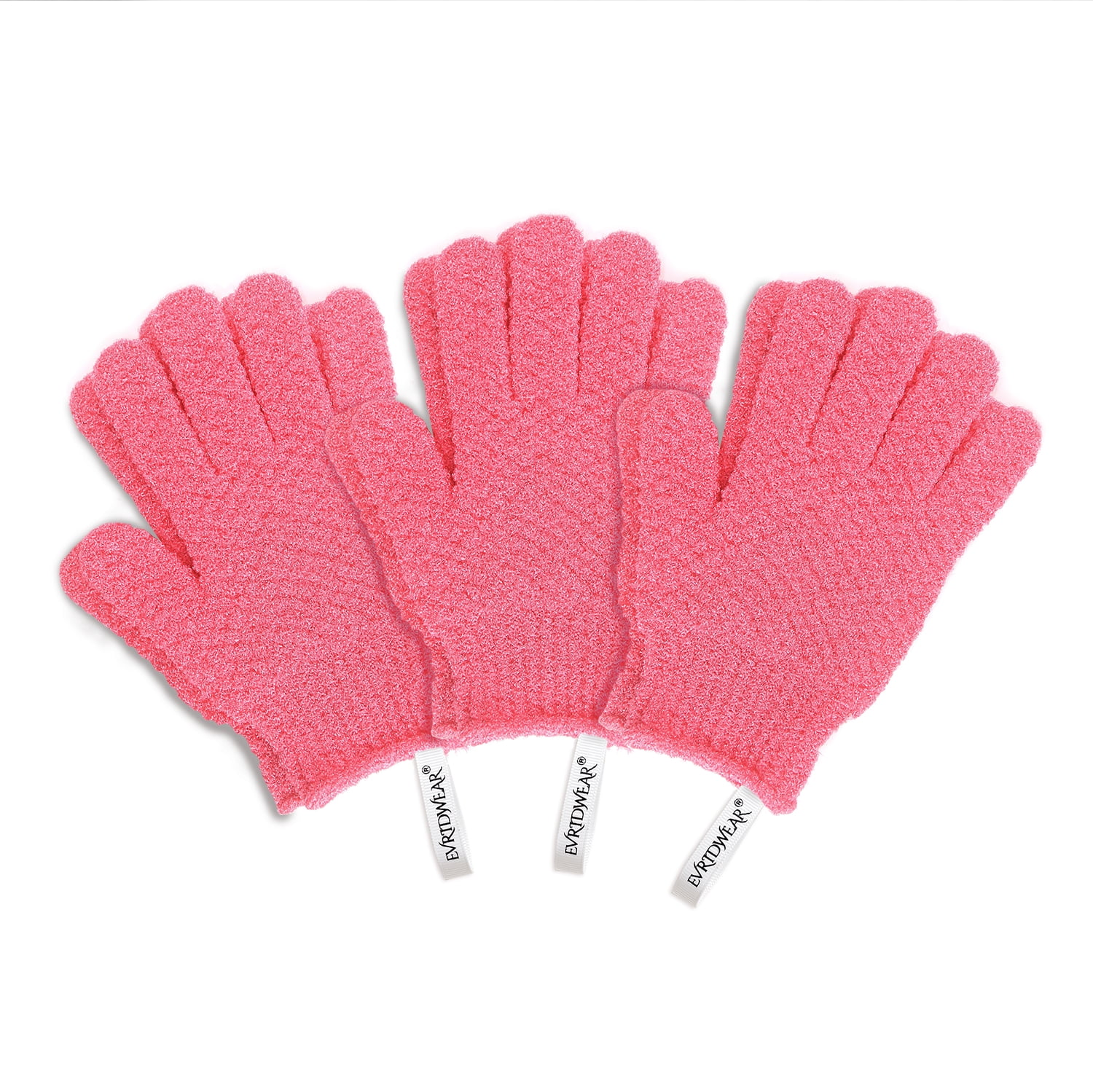 EvridWear Exfoliating Bath Gloves for Woman Girl 3 Pairs Heavy (Hot ...