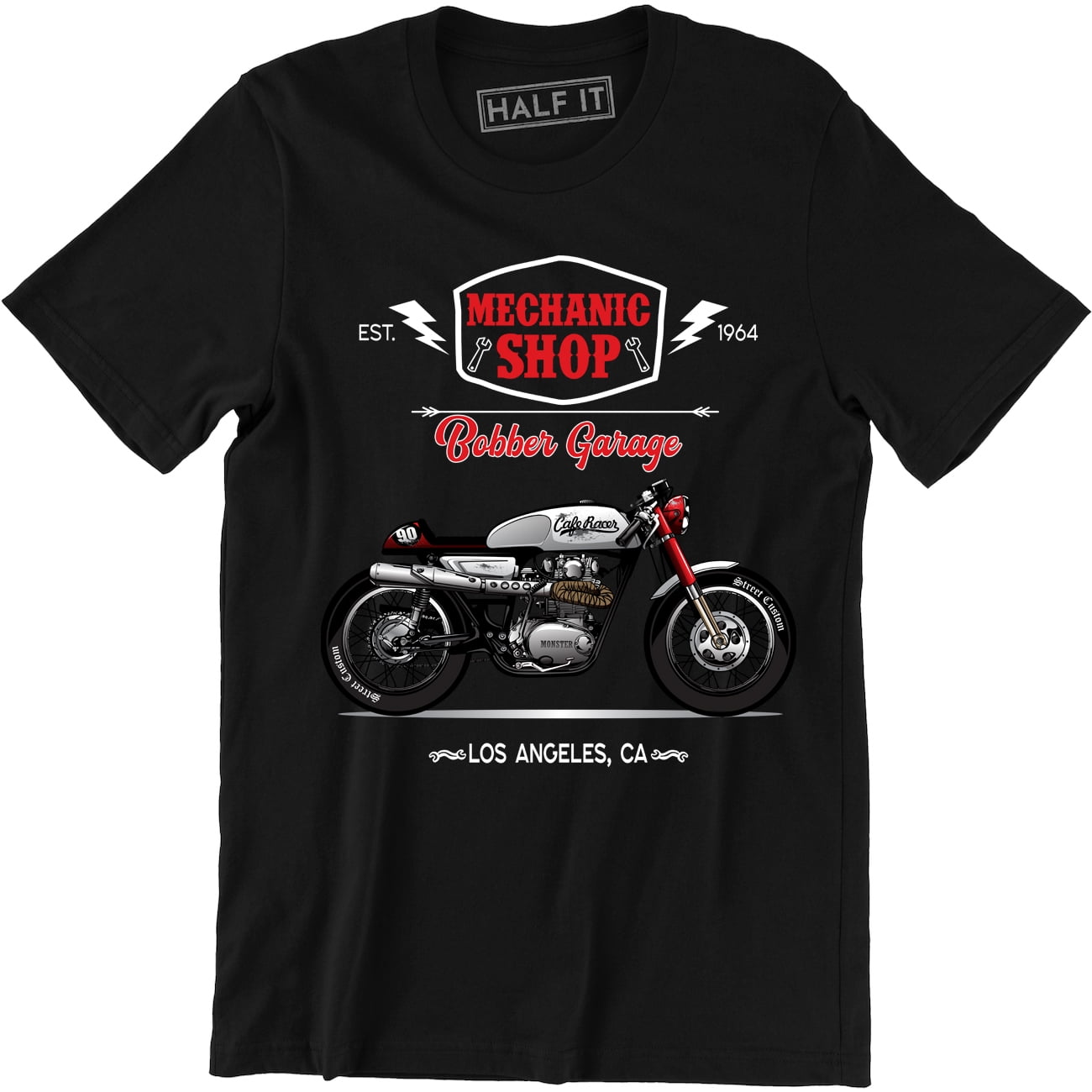 Mechanic Shop Bobber Garage Est.1964 USA Motorcycle Biker Bike Gifts T ...