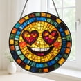 Smiling Face Icon Glass Style Suncatcher – Mosaic Window Decor ...