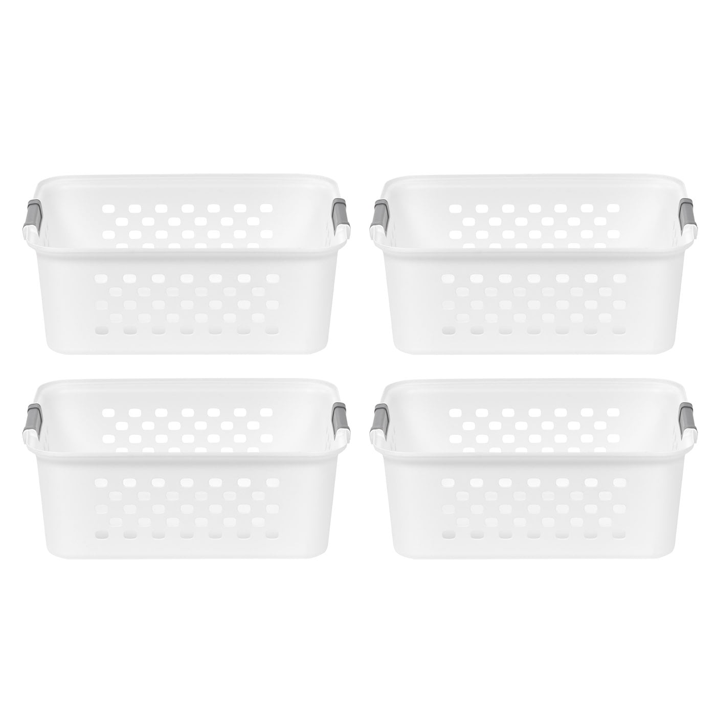 White Plastic Organizers and Storage Bin, M-size [ Pack of 4 ...