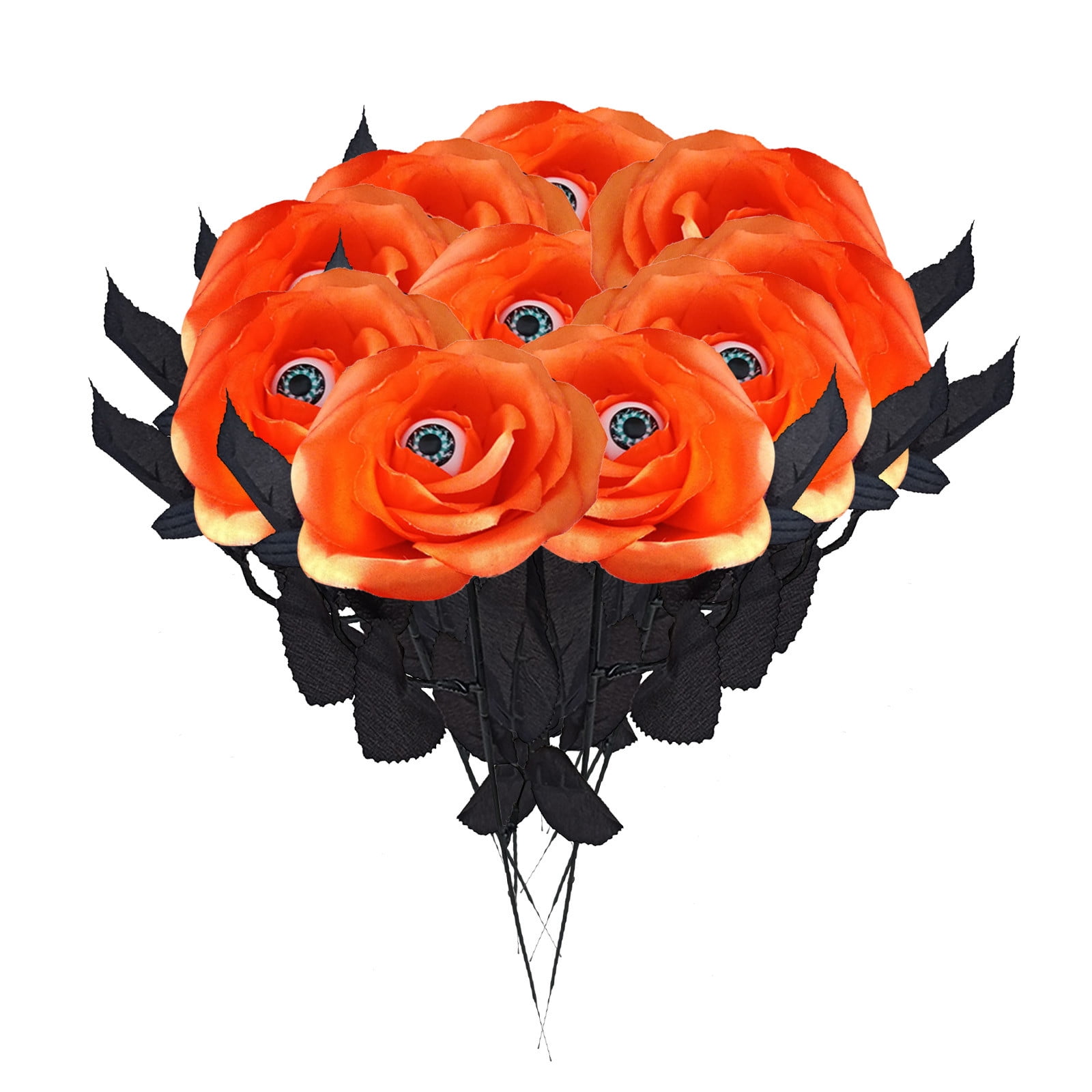 Feltree Halloween Decorations 10 Pieces Faux Rose With Eyeballs ...