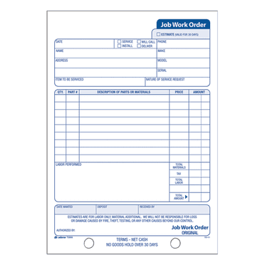Rediform, RED4L456, 2-part Job Work Order Book, 1 Each - Walmart.com