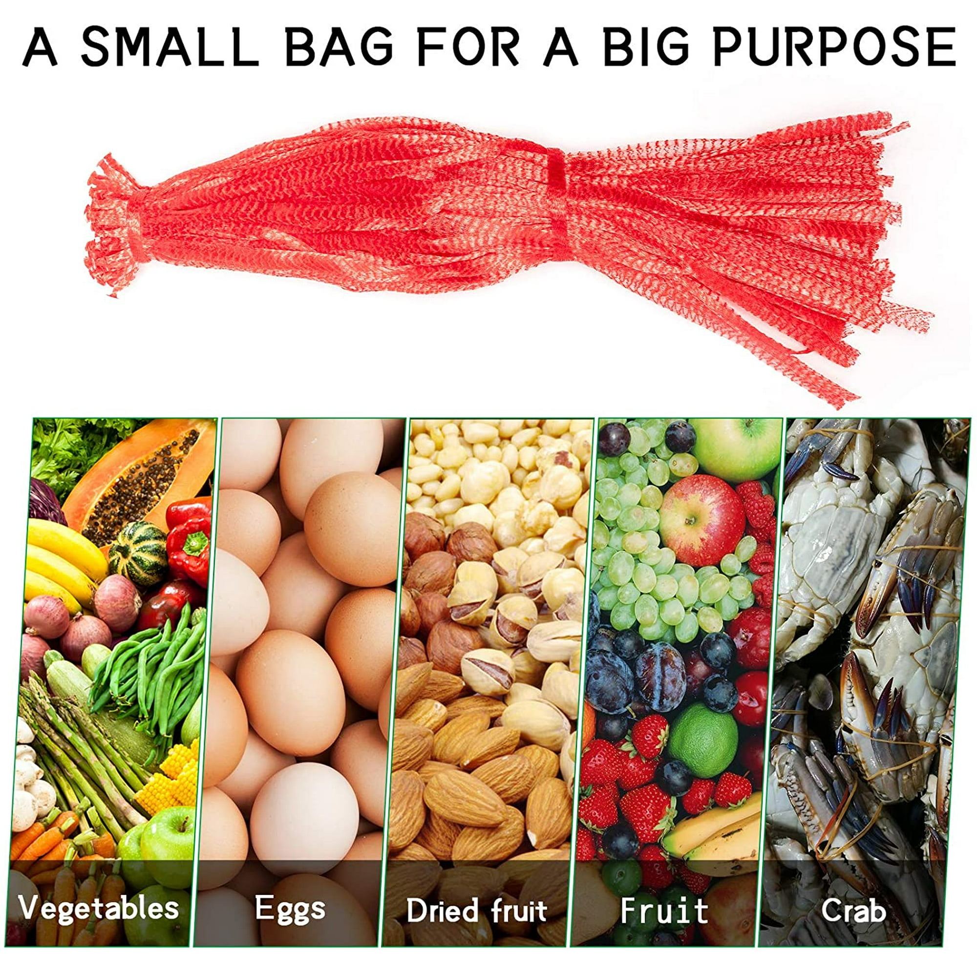 Red mesh produce bags store