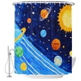 Astronomy Shower Curtain Set with Hooks, Planets Saturn Sun Stars ...