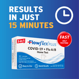 Flowflex® Plus COVID-19 and Flu A/B Home Test - (1 Pack) Flu A&B 3-in-1 ...