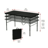 Mainstays Fold-in-Half Adjustable Folding Table 4', Rich Black, 48 x 24 ...