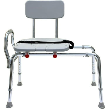 Equate Durable Transfer Bench with Back Rest, Shower Bench, Black HSA ...