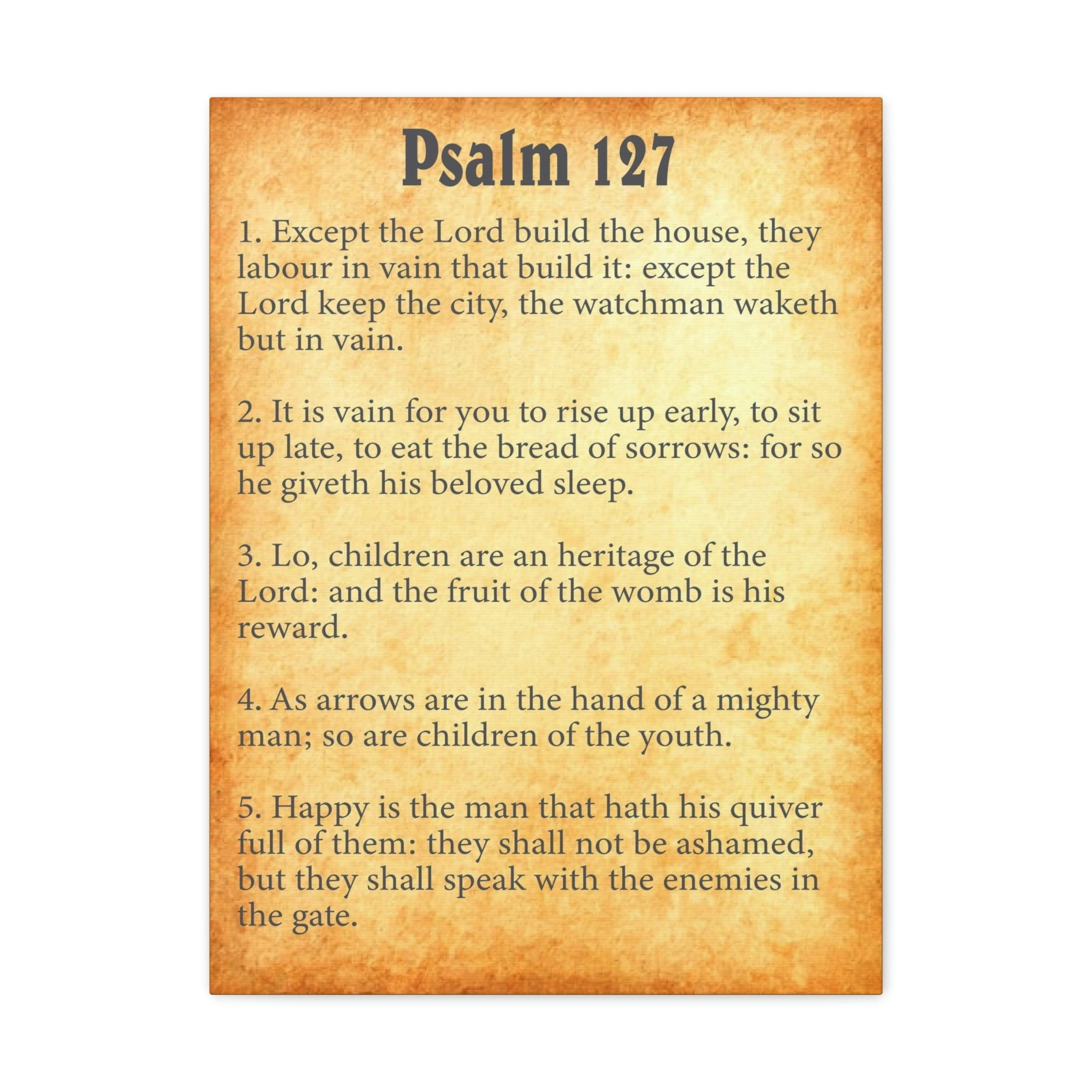 Scripture Walls Psalm 127 Chapter Gold Bible Canvas Christian Wall Art ... Scripture Walls Psalm 127 Chapter Gold Bible Canvas Christian Wall Art ...