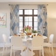 Blue Moroccan Shield Sheer Curtains for Living Room Bedroom, Modern ...