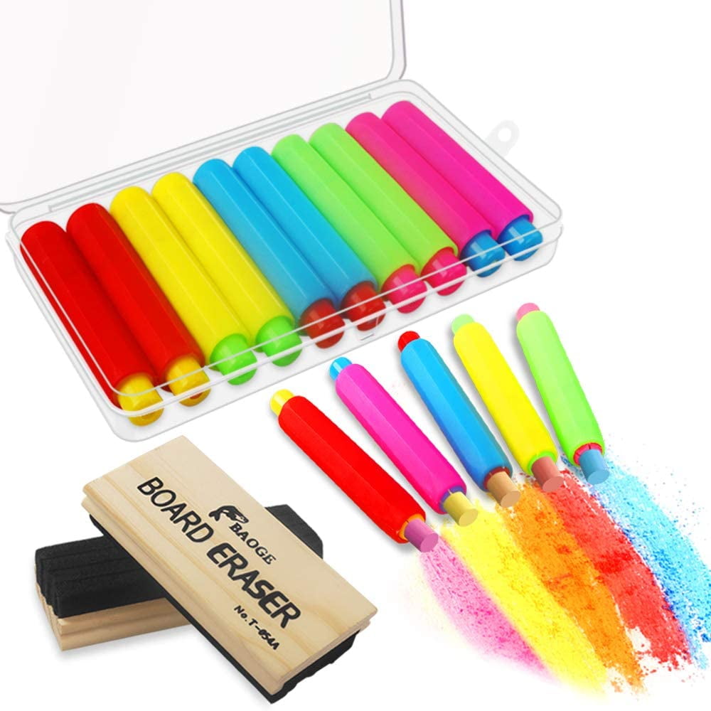 Guichangkai 10 Pcs Chalk Clip with Storage Case and 2 Pack Chalkboard ...