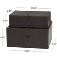DecMode Handmade Storage Dark Brown Leather Decorative Box with Leather ...