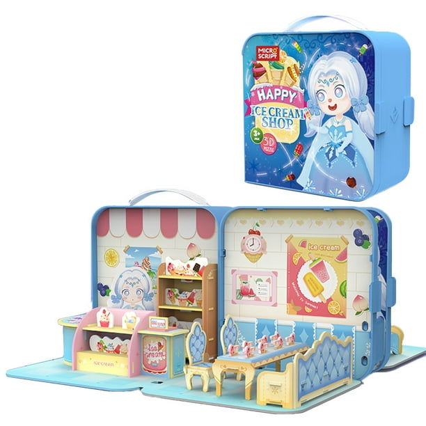 Amdohai Kids 3D Puzzle Book and Toy Set DIY Ice Cream Shop Pop-up Book ...