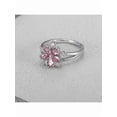 9 Pink Sakura Cubic Zirconia Stainless Steel Ring For Women Birthday ...