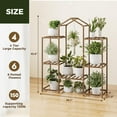 Bamworld Plant Stand Indoor Hanging Shelf, Large Outdoor Rack, Boho ...