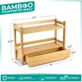 Sorbus 2-Tier 17" Bamboo Kitchen Organizer with Pull-Out Drawer, Beige ...