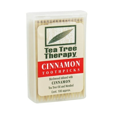 Tea Tree Therapy Antiseptic Mint Toothpicks, Freshens Breath, 100 Ct ...