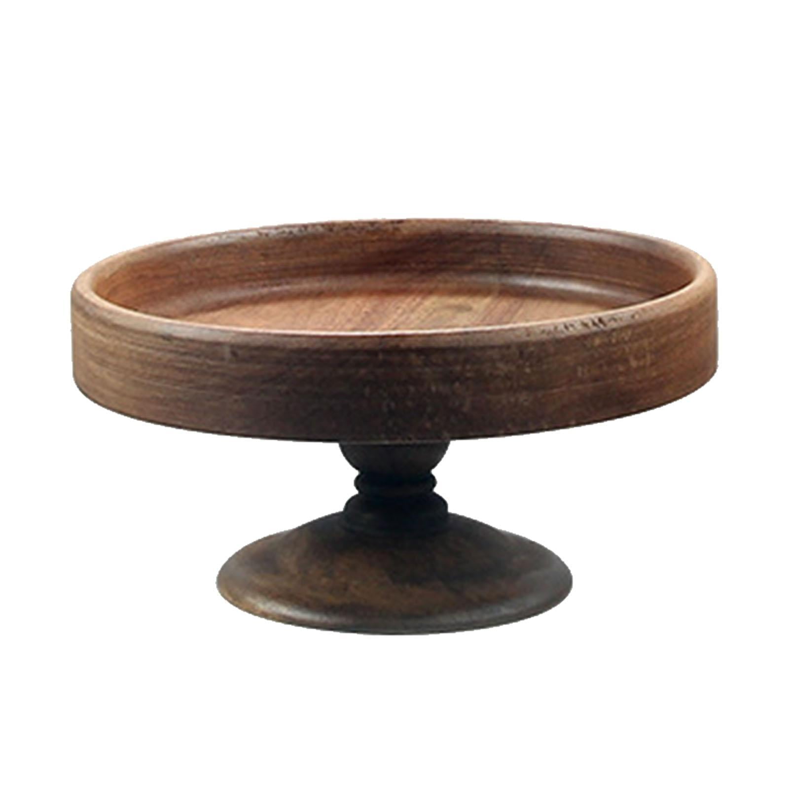 Soporte para servir pasteles con pedestal, soporte redondo de madera ...