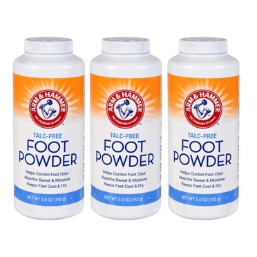Arm & Hammer Foot Powder Odor Defense Absorbs Sweat & Moisture, 7 oz, 2 ...