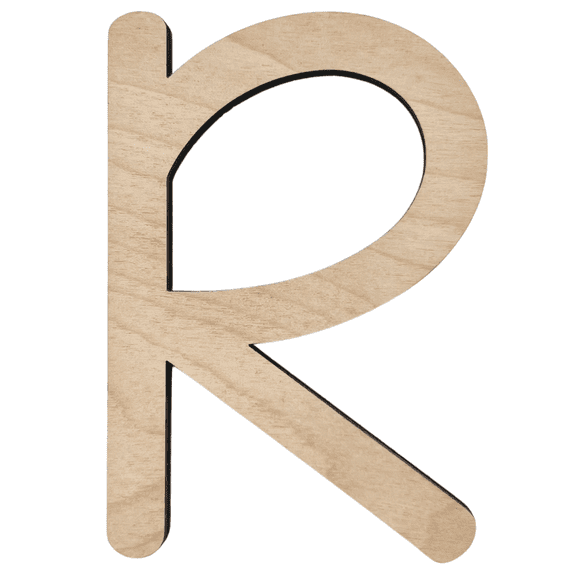 20" Tall BIRCH Wood Letter R | 1/4" Thick | Wood Craft Letter | Krafty ...