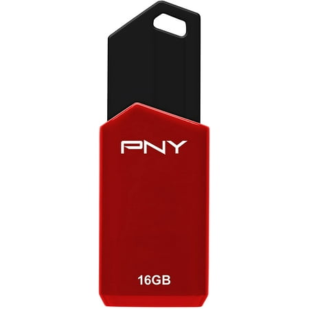 PNY 16GB Retract USB 2.0 Flash Drive, Blue, Red, or Gray - Color May ...