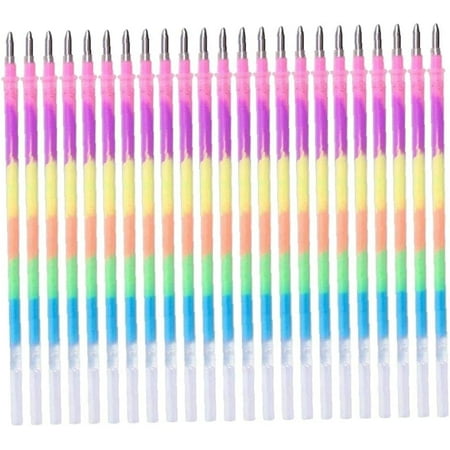 20pcs Colour Gel Pen Refills Rainbow Highlighters Pen Office School ...