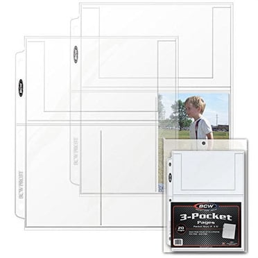 BCW Pro 4-Pocket Photo Protective Page, Holds 3.5" x 5.25" Photos (100 ...