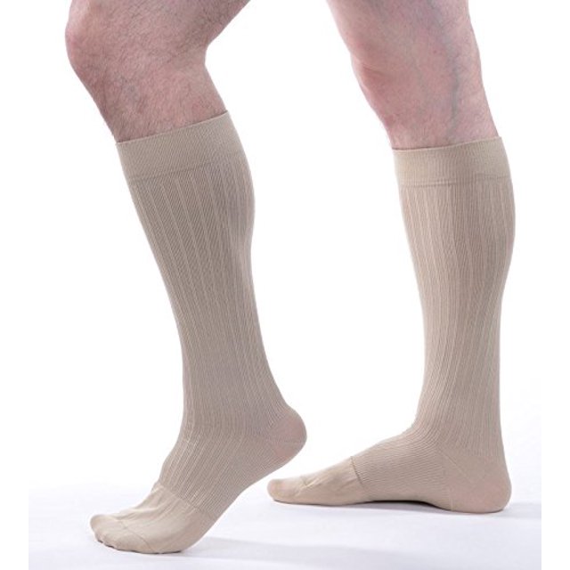 Allegro Men’s 20-30 mmHg Essential 102 Ribbed Compression Support Socks ...