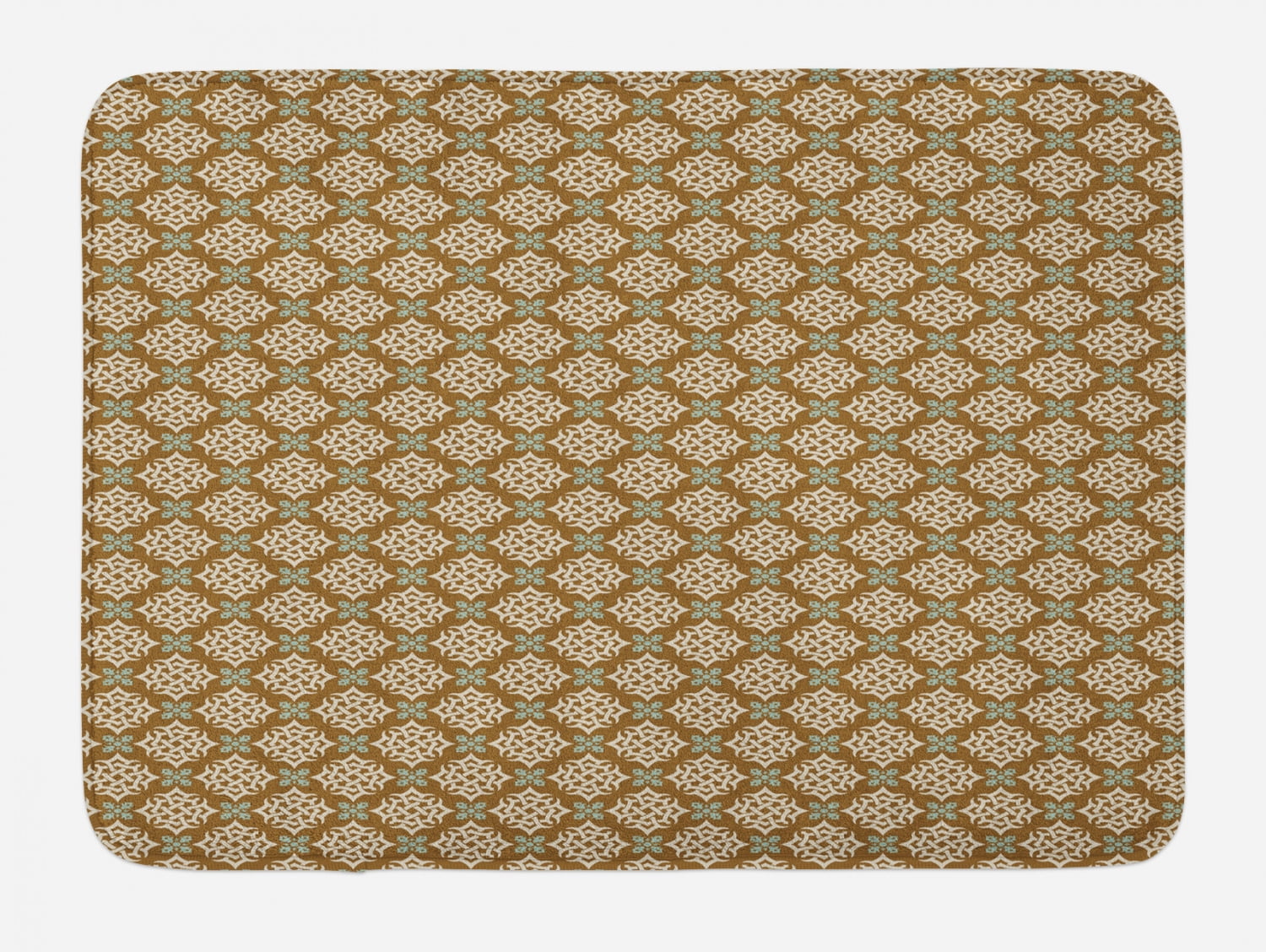 Oriental Bath Mat, Middle Eastern Motifs with Curves and Swirls Tribal ...