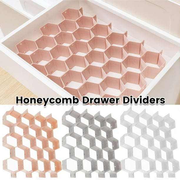 POINTERTECK Honeycomb Drawer Dividers Frosted Socks Partition Organizer ...