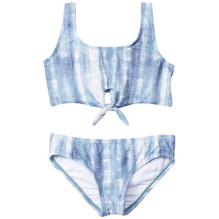 Billabong Girls' in A Wave Tie Tank Two Piece Swim Set, Surf Blue, 14 ...