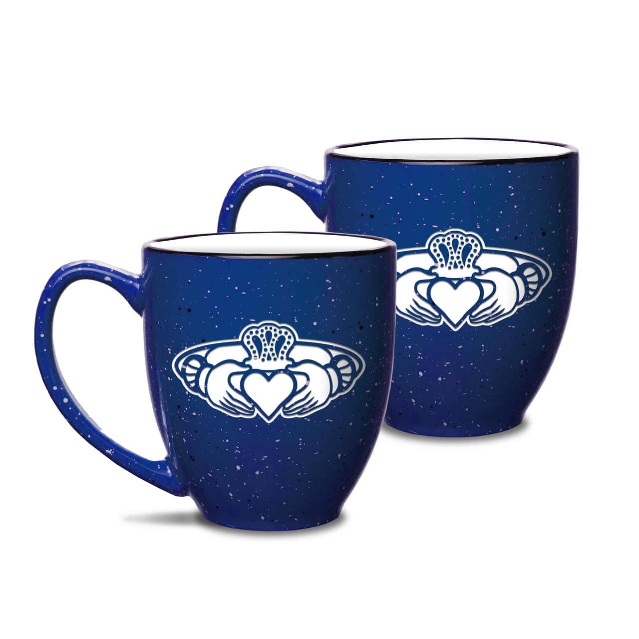 Claddagh Ring Logo 15 oz Cobalt Bistro Mug - Set of 2 - Walmart.com