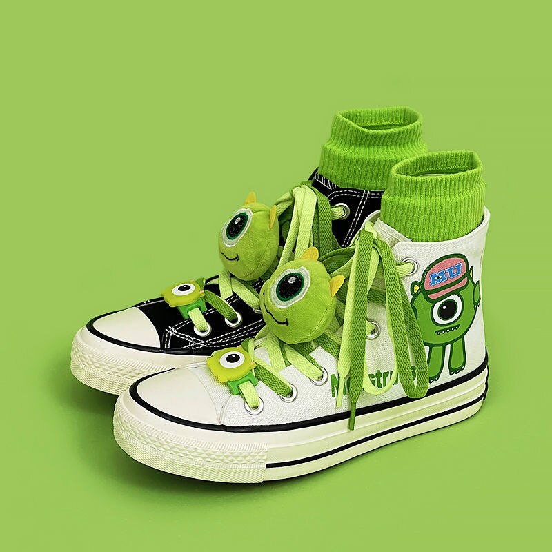 Disney Monsters University Mr.Q Mike zapatos de lona altos moda Casual ...