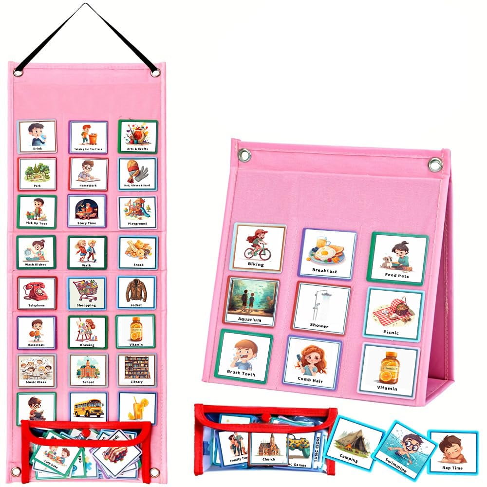 Gráfico de calendario de programación visual para niños, materiales de ...