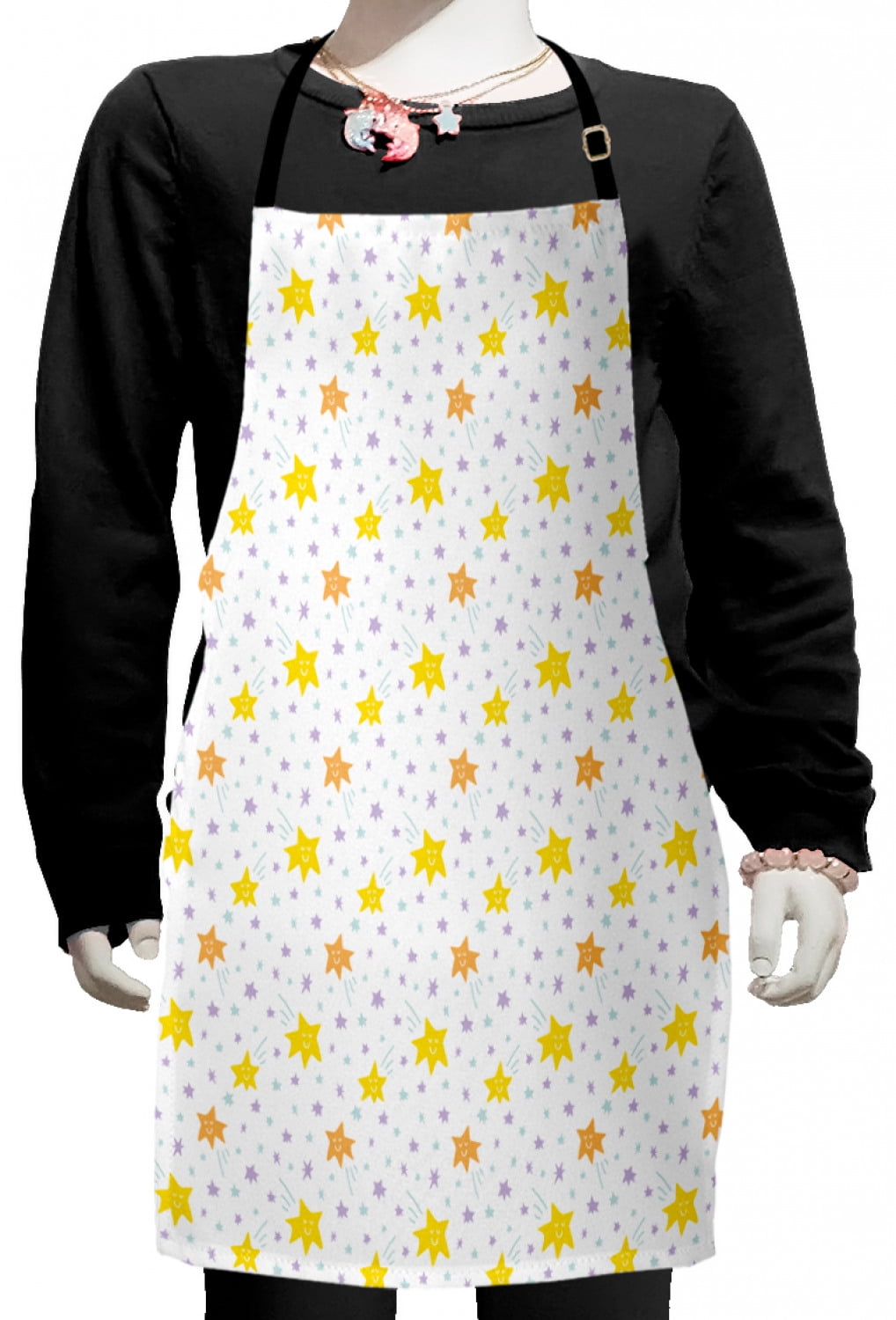 Nursery Kids Apron, Pattern with Happy Pastel Stars, Boys Girls Apron ...
