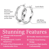 Cate & Chloe Lauren 18k White Gold Plated Hoop Earrings, Swarovski ...