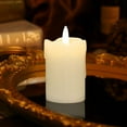 HIBIBUD Flameless LED Battery Operated Ivory Pillar Candle,Flickering ...
