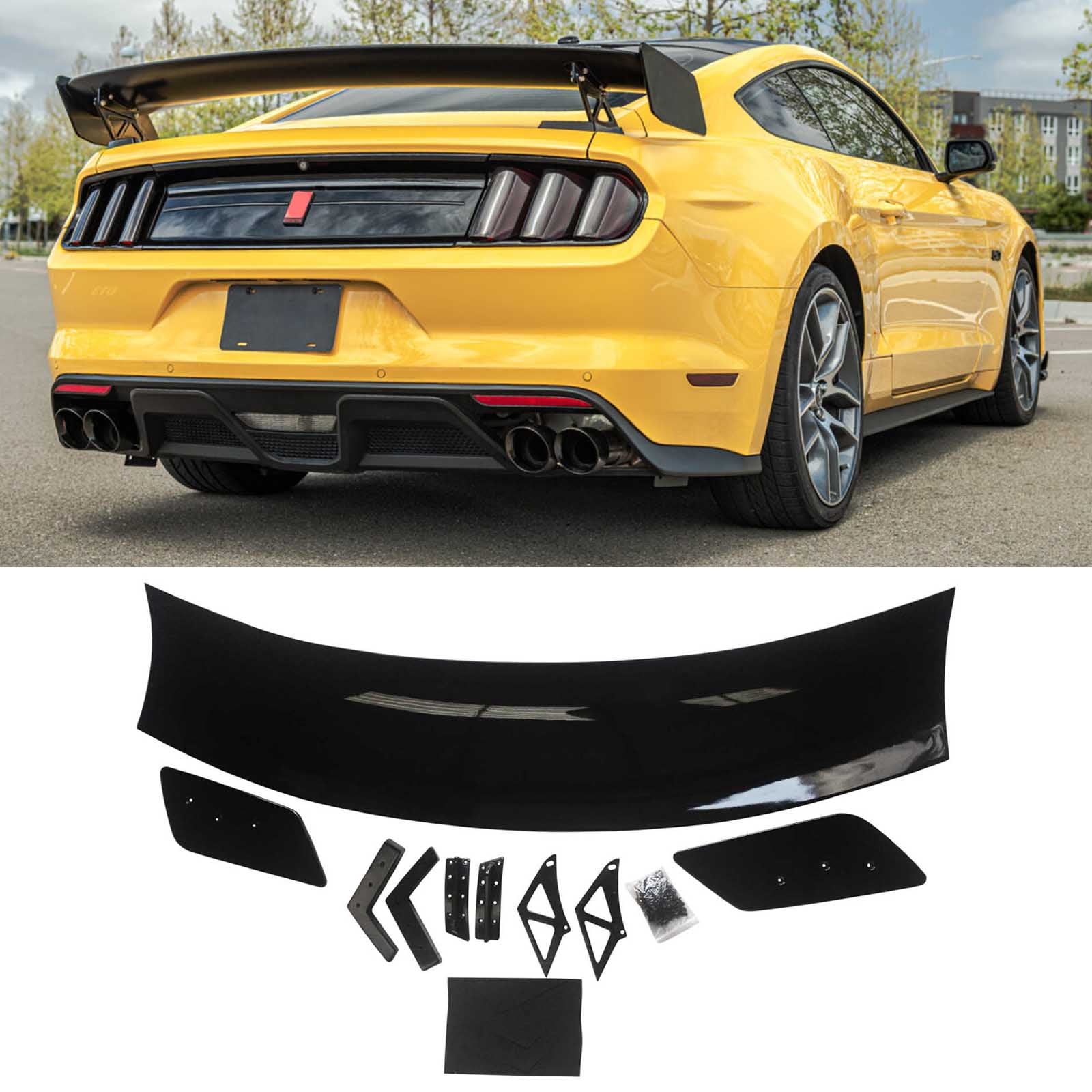 Buy NINTE High Wing Spoiler for 2015-2022 Ford Mustang Coupe 2-Door ...