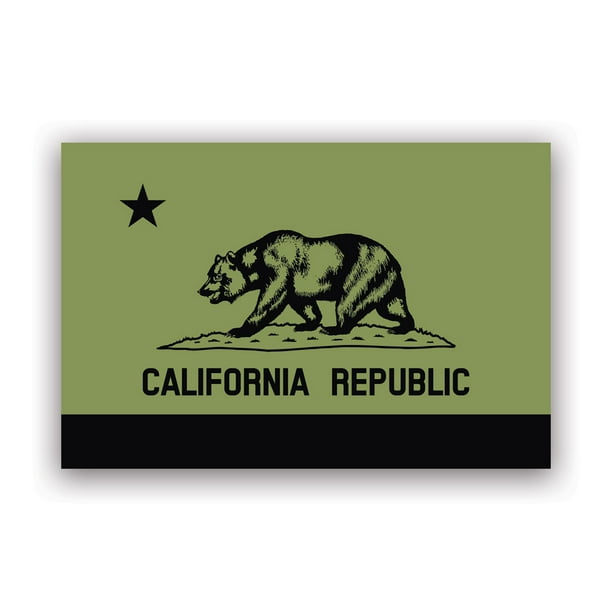 Subdued OD Green California Flag Sticker Decal - Self Adhesive Vinyl ...