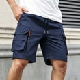 AGKIZG Solid Color Men Shorts Large Pockets Trendy Casual Versatile ...