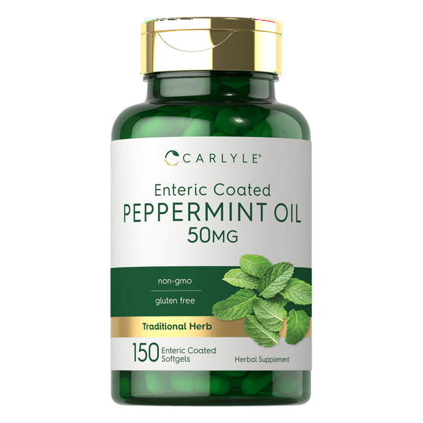 Peppermint Oil 50mg | 150 Softgels | with Rosemary and Thyme | by ...