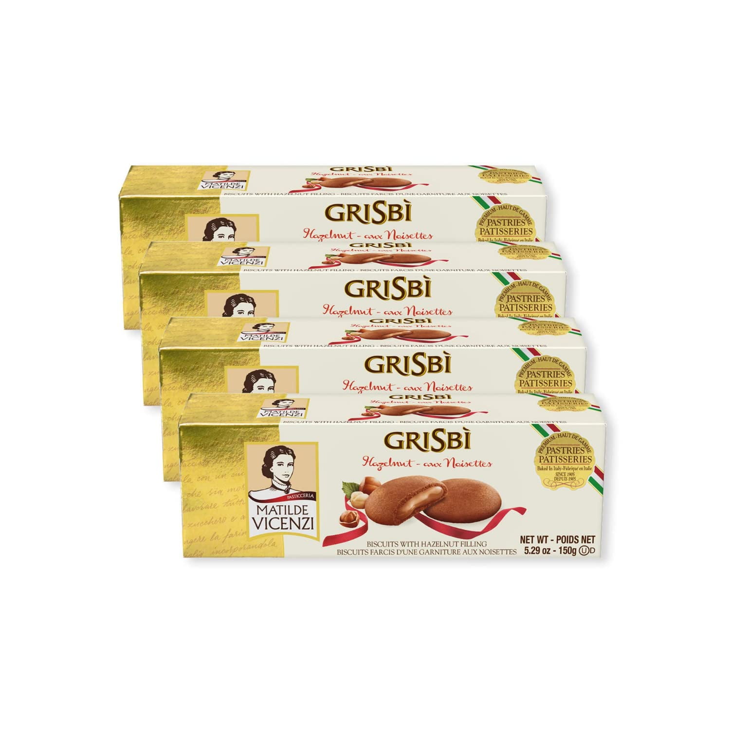 Matilde Vicenzi Grisbi Hazelnut Cream Filled Cookies, Kosher Dairy, 5. ...